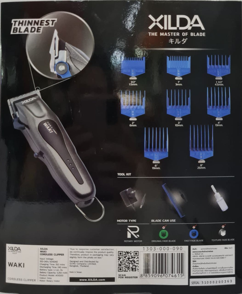 ត្រង់ឌឺ(សាកថ្ម)/XILDA Grey Cordless Hair Clipper, WAKI model – TS Hair ...